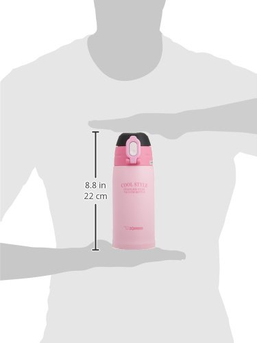 Zojirushi SD-JK06-BP Water Bottle, Direct Drinking, Stainless Steel Cool Bottle, 1.2 fl oz (0.6 L), Pink Black