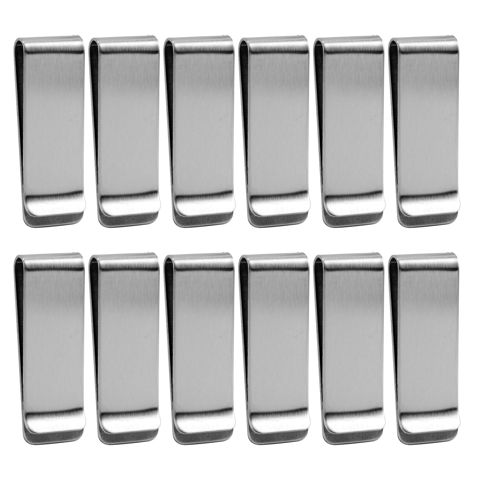 Yarlung 12 Pack Stainless Steel Money Clip, Slim Cash Wallet, Credit Card Holder, Front Pocket Minimalist Wallet