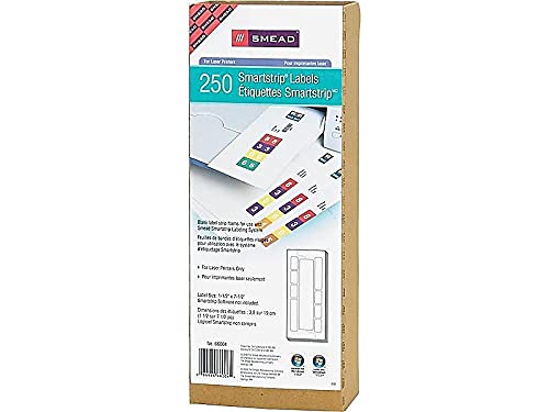 Smead 66004 SmartStrip Refill Label Kit 250 Label Forms/Pack Laser 250/Pack