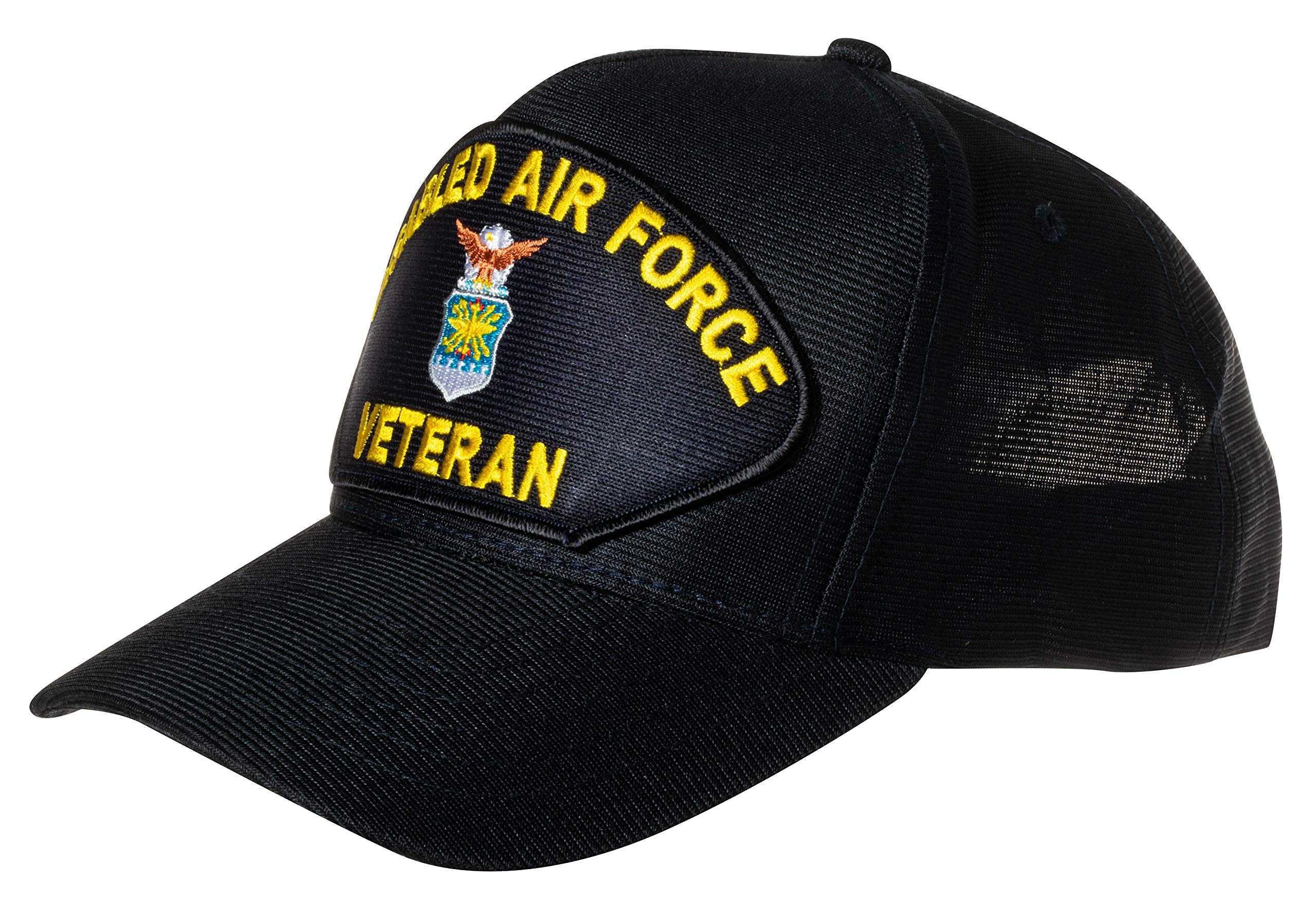 United States Disabled Air Force Veteran Emblem Patch Hat Navy Blue Baseball Cap
