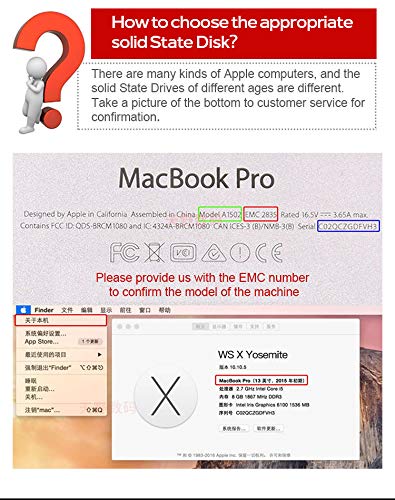 Wicgtyp 1TB M.2 SSD PCIe NVME for Mac SSD M2 NVMe SSD Hard Drive Gen3x4 SSD 1TB for MacBook Air/MacBook Pro