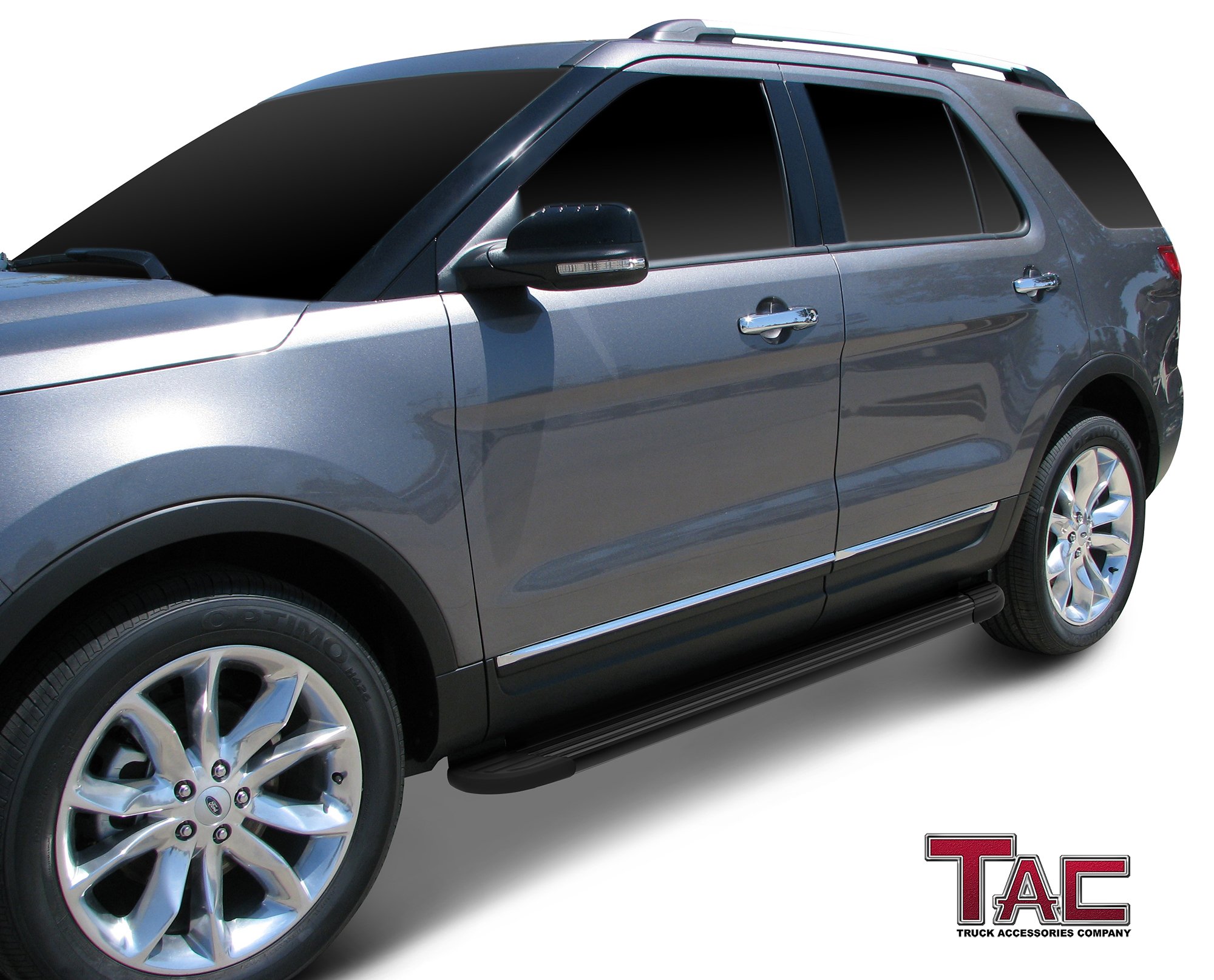 TAC Running Boards Fit 2011-2019 Ford Explorer Value Aluminum SUV Black Side Steps Nerf Bars Step Rails Running Boards Off Road Automotive Exterior Accessories (2 Pieces Running Boards)