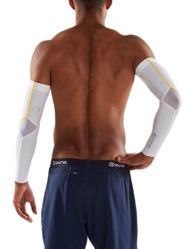 Skins Essentials Compression Arm Sleeves, White, Medium
