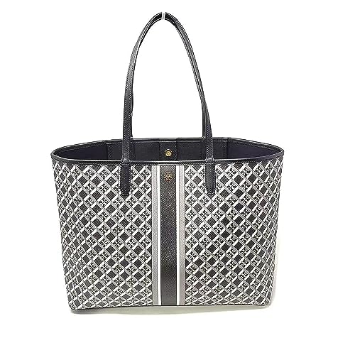 Tory Burch Black Geo Logo Tote Bag