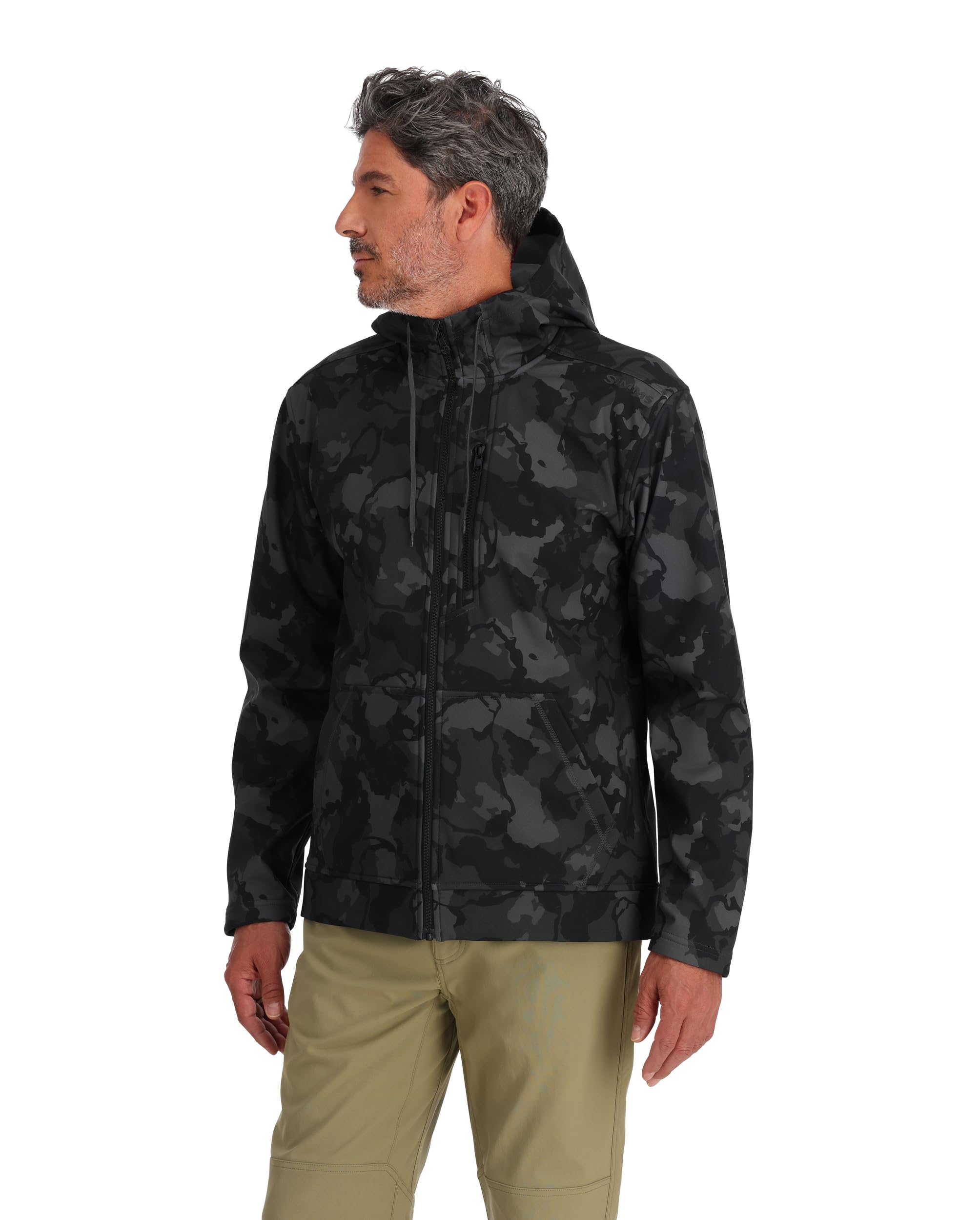 Simms Rogue Fleece Hoody, Water Resistant Sweatshirt, Raven, Medium