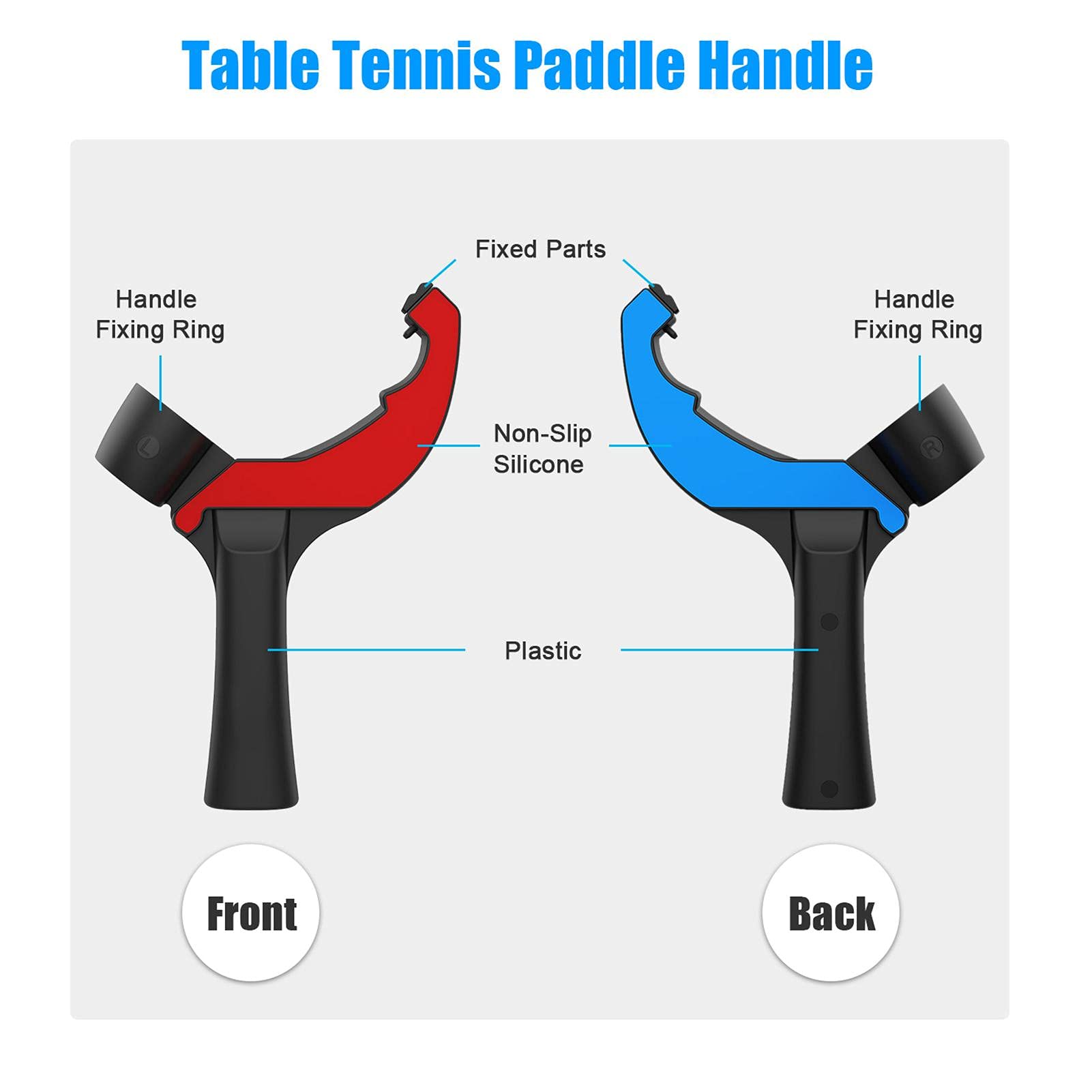 Uwariloy Table Tennis Paddle Grip Handle for Oculus Quest 2 Touch Controllers, Greatly Improve VR Gaming Experience