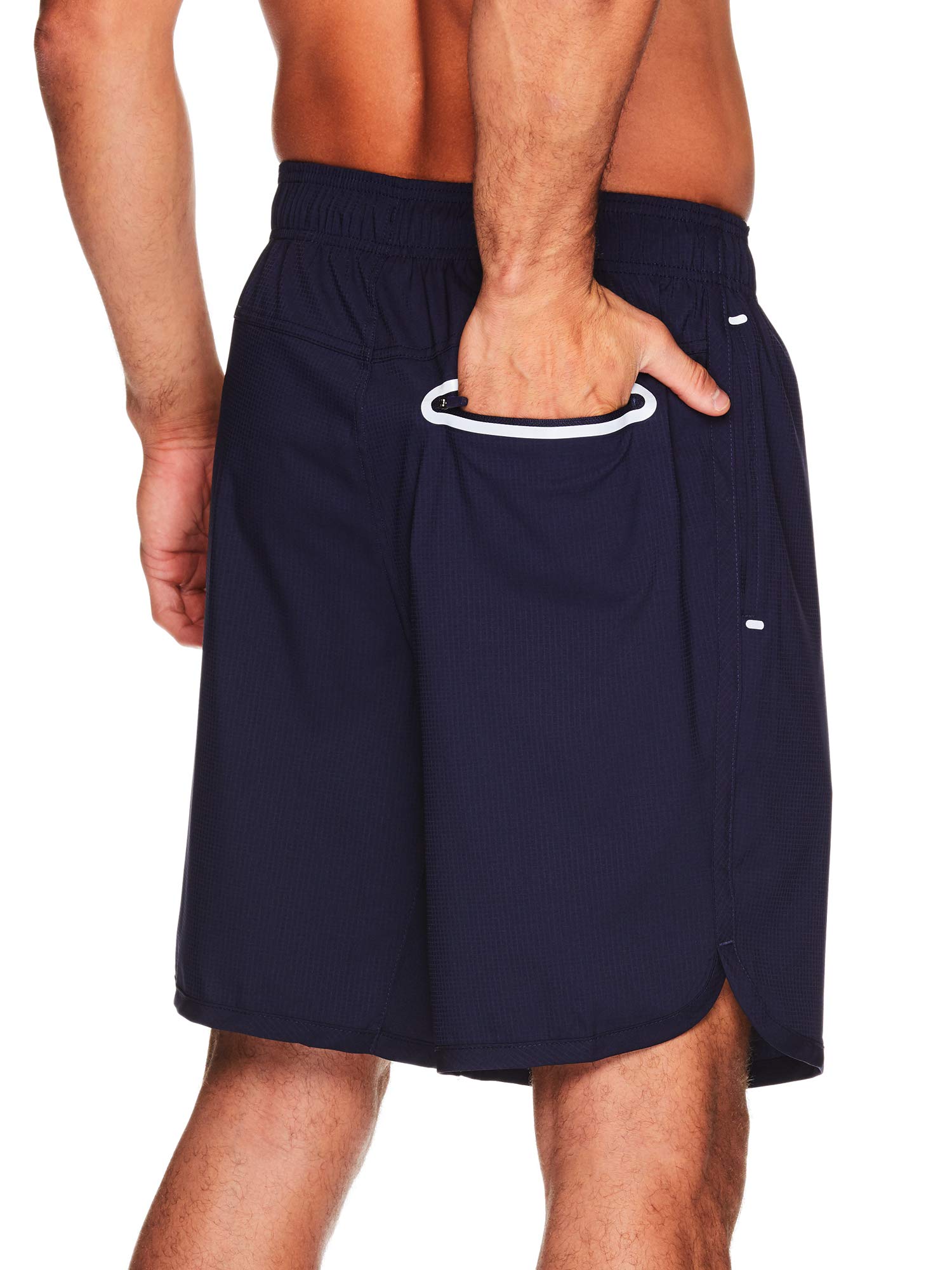 Reebok Men's Lightweight Workout Gym & Running Shorts w/Elastic Drawstring Waistband & Pockets - 9 Inch Inseam - Paceline Navy, Medium