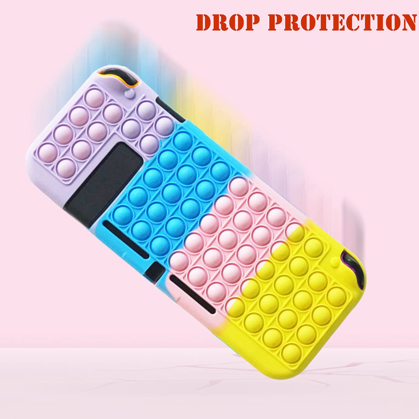 YB-OSANA Pop Bubbles Protective Case Compatible with Nintendo Switch Silicone Protective Case for Switch Cute Pop Protective Cover for Girls Boys