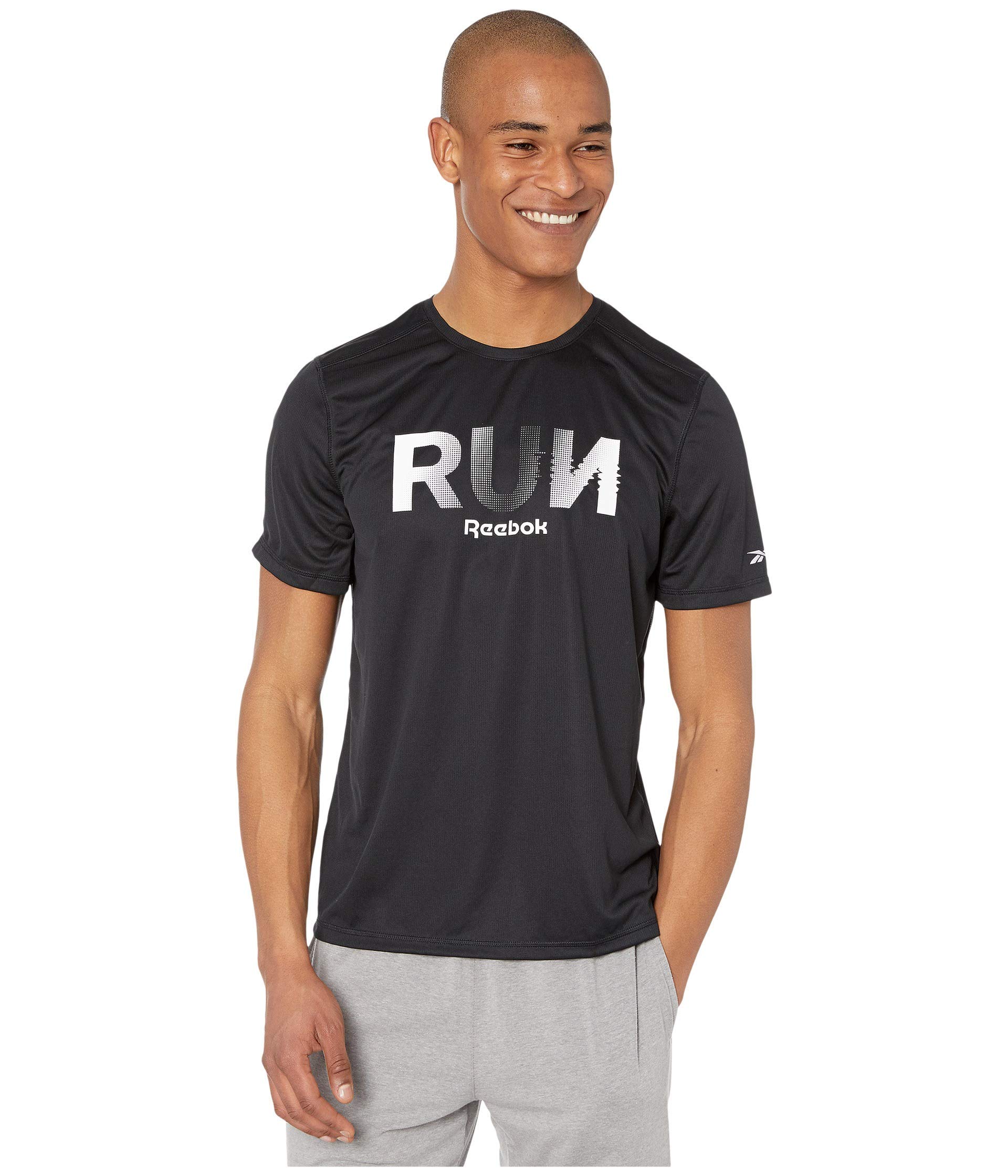 Reebok Running Essentials Graphic Tee, Black, X-Large
