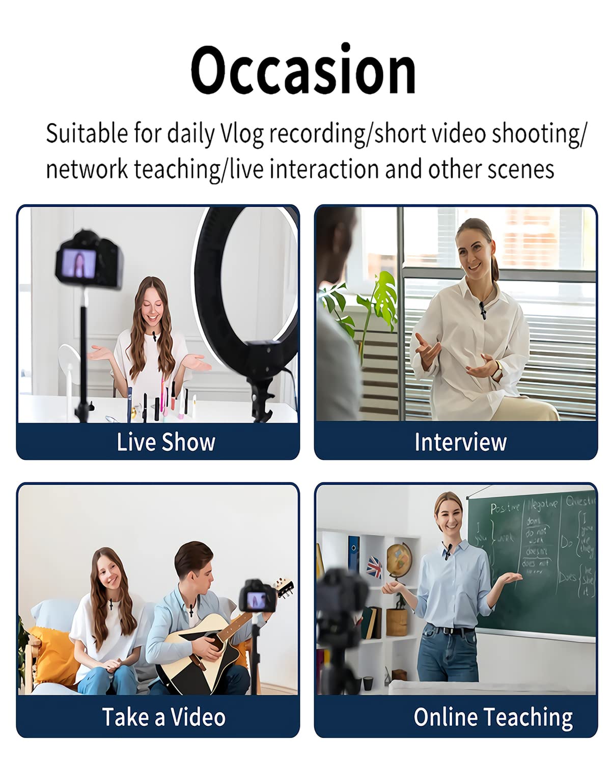 Wireless Lavalier Microphone for iPhone/iPad,Professional Wireless Mini Microphones for Video Recording,TikTok Facebook YouTube Live Stream Clip-on Plug & Play Phone Lapel Mic for Singing Vlogging