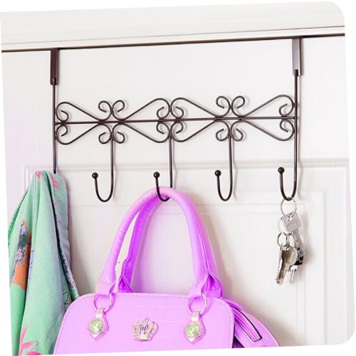 SOLUSTRE Clothes Organizer Rack Nail-Free Hook Coat Hanger Clothes Storage Rack Over The Door Hook Wrought Iron Hook Household Jewelry Rack