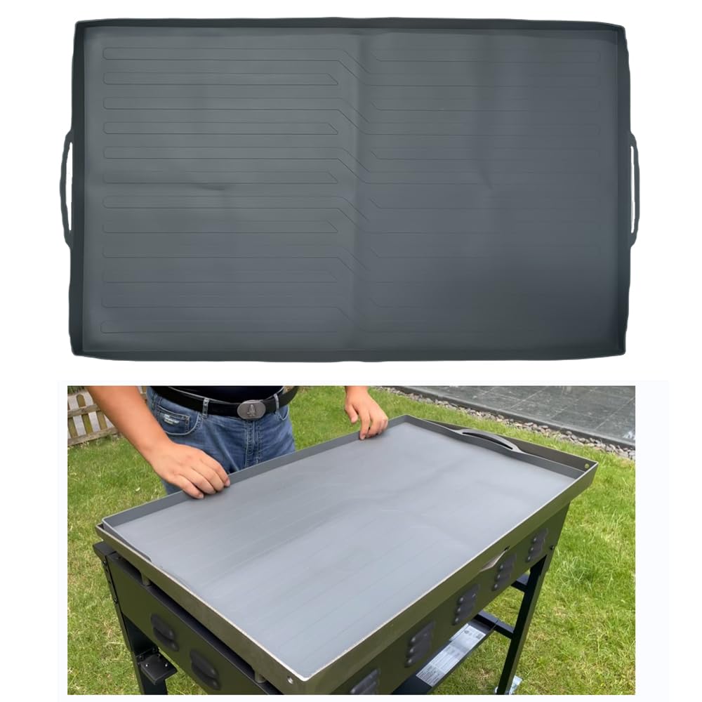 Silicone Griddle Mat 36 Inch, YIFVNGHUI Upgraded Griddle Mats for Outdoor Griddle Reusable Grill Top Cover for Blackstone Griddle Accessories Silicone Mat(Gray)