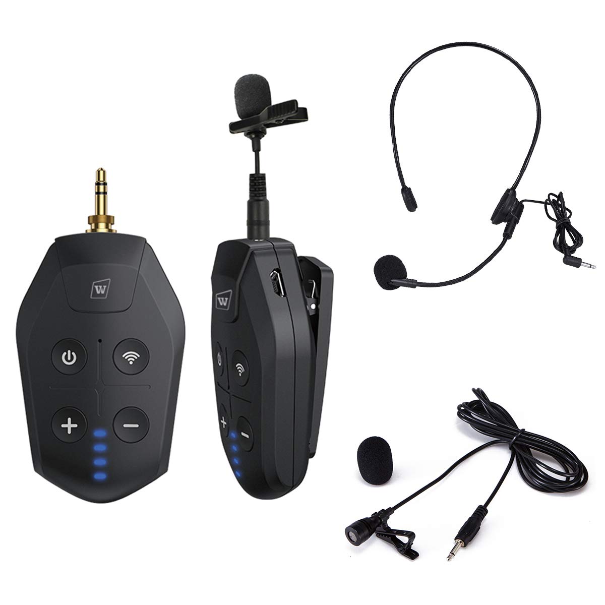 WinBridge Wireless Lavalier Microphone, Wireless Lapel Microphone Wireless Mic Headset Fitness Microphone for Smartphone, Camera, Voice Amplifier, PA Speaker, Teaching, RecordingU7
