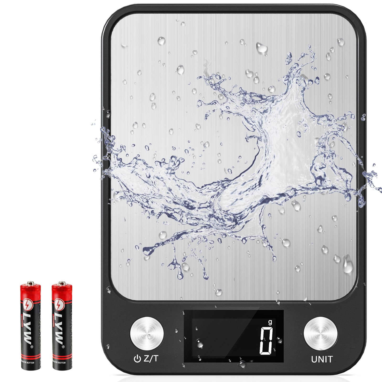 Tyuoikom Digital Food Scale, 8.9 "x 6.5", Stainless Steel Panel,A Premium Kitchen Scale, Small Precision Mechanical Scale, Digital Grams and Ounce, Liquid Crystal Display, 11lb/5kg, 1g/0.1 Oz