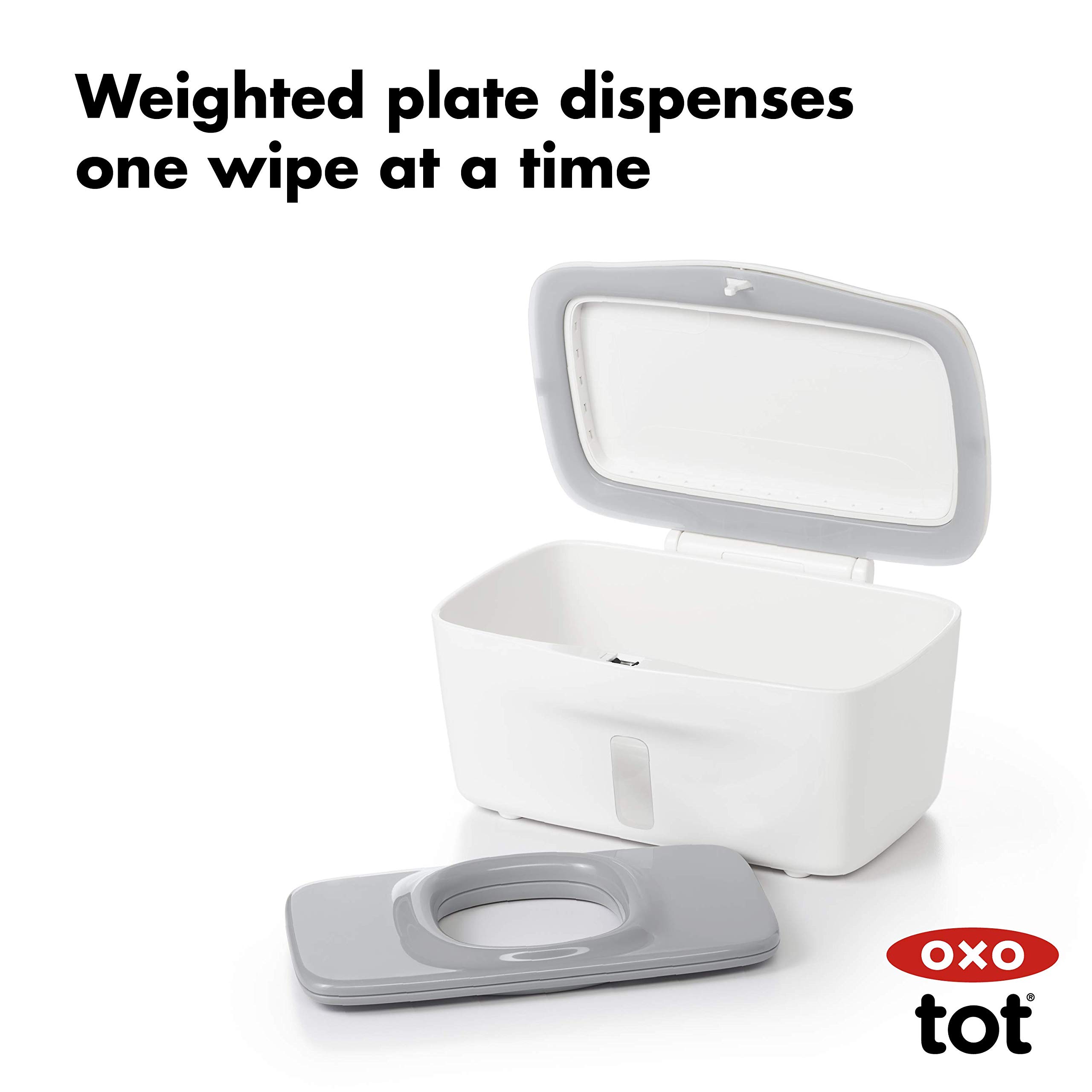 Ubbi Steel Diaper Pail and OXO Tot Perfect Pull Wipes Dispenser - Gray