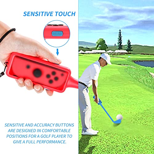 The Club for Mario Golf Super Rush, Golf Game Controller Grips for Super Mario Switch Game, 2 Pack Blue Red Clubs for Switch Mario Golf Club for Super Mario Golf Game