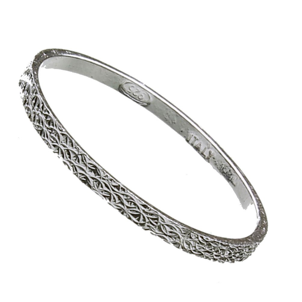 Sterling Silver Thin Stackable Wedding Band Hammered Ring 1.5mm Italy Italian Size 7