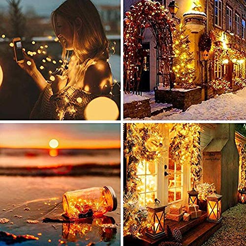 TYXWZL Solar String Garden Lights10m Solar Copper Wire Fairy String Lights for Patio Garden Home Wedding Party Waterproof Color Light [Energy Class A+++]