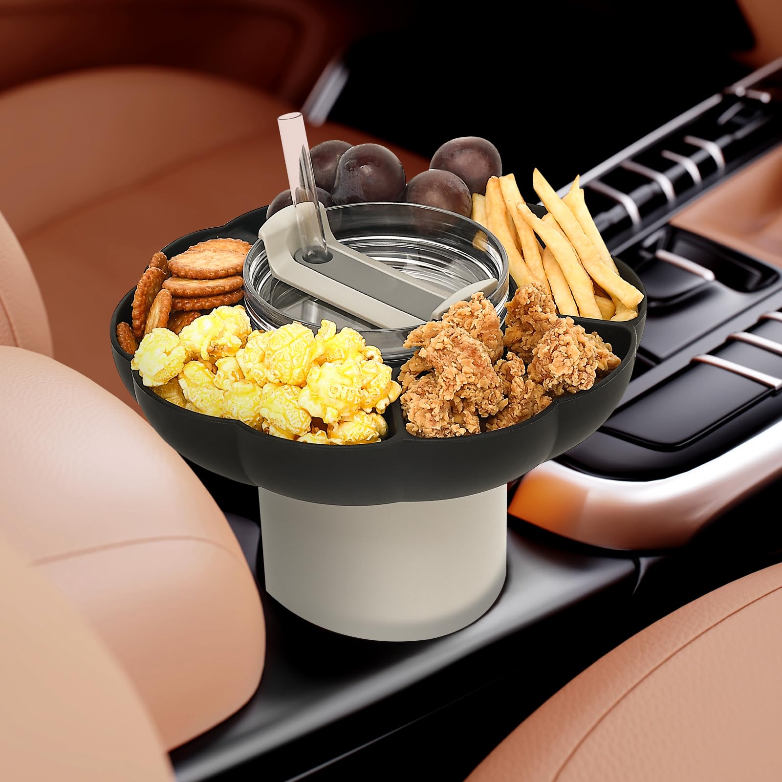 Snack Tray for Stanley 40 oz Tumbler with Handle, Reusable Snack Bowl Compatible with Stanley Cup 40oz with Handle, Portable Snack Ring Container for Stanley 40oz Tumbler Accessories