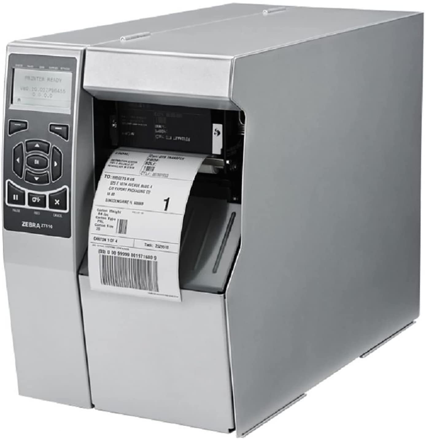ZEBRA ZT230 Thermal Transfer and Direct Thermal Industrial Monochrome Black and White Barcode Label Printer, Silver - LCD, 203 dpi, 6 IPS, 4.0" Print Width, Serial and USB Ports