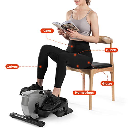 ZINRAY Under Desk Elliptical Machine, Seated/Stand Up Mini Elliptical for Home or Office