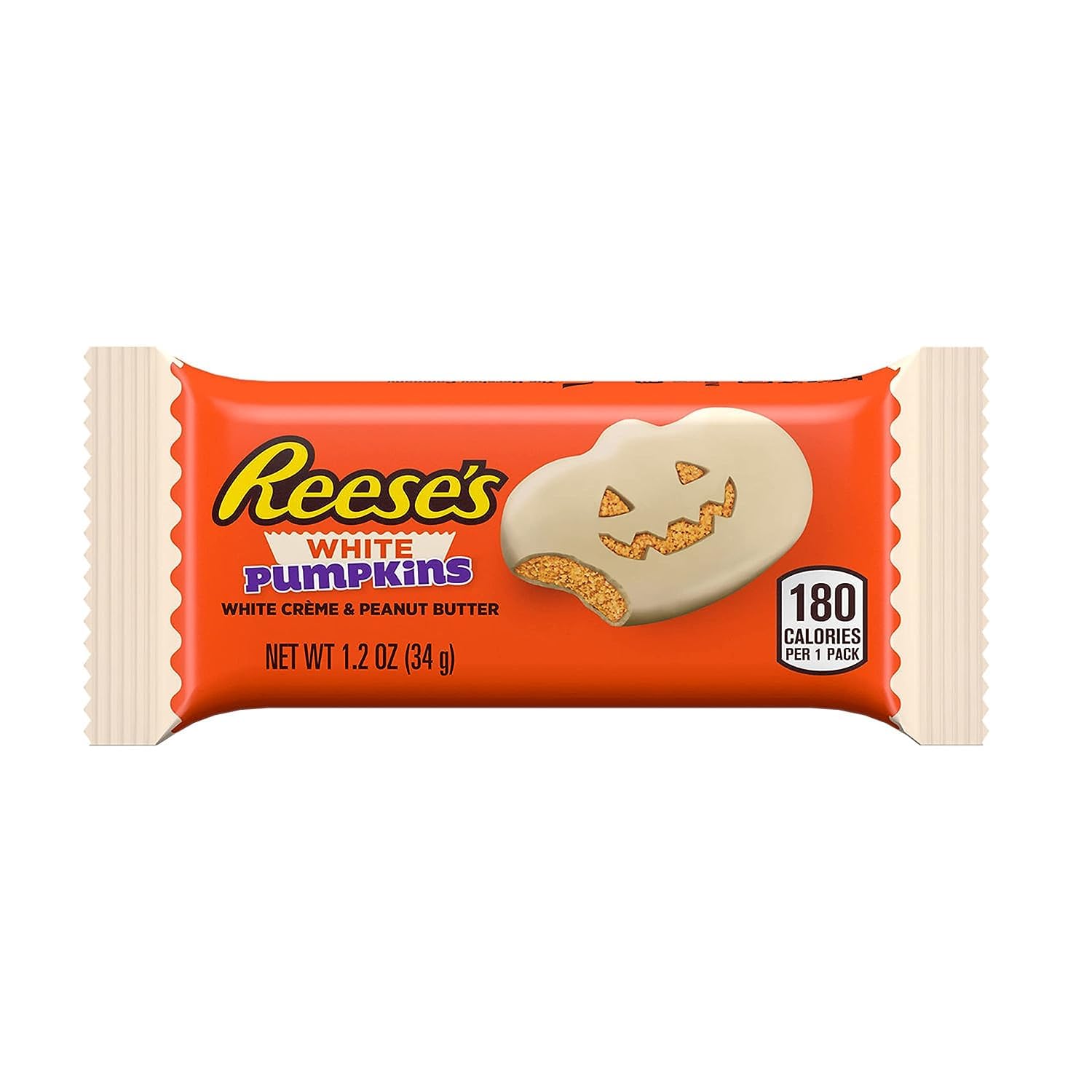 REESESChocolate White Chocolate Peanut Butter Pumpkins, Halloween Candy Packs, 1.2 oz (36 count)