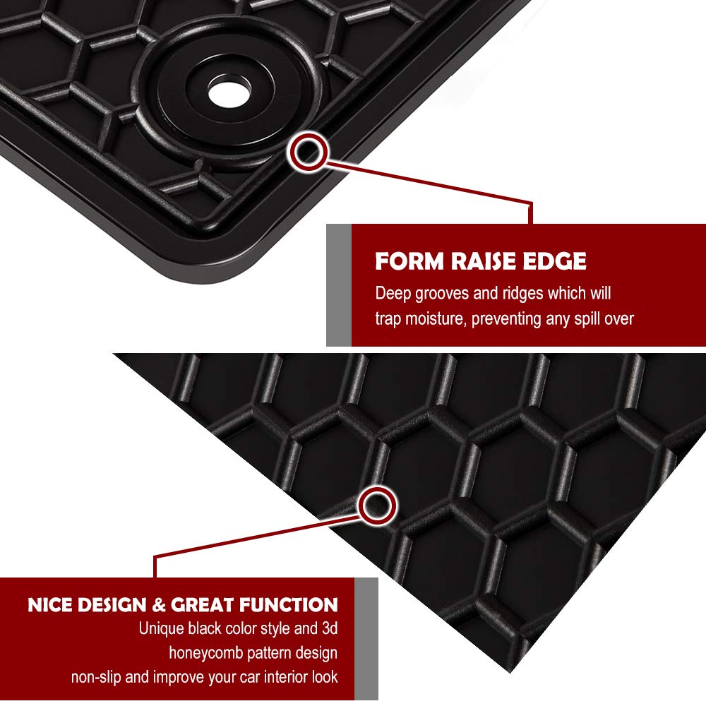 TeddyTT Floor Mats Compatible with Ford Fusion 2013 2014 2015 2016 2017 2018 2019 2020 2021 Heavy Duty Rubber Front&Rear Car Carpet Waterproof Custom Seasons Odorless all weather 2017-2022 Lincoln MKZ