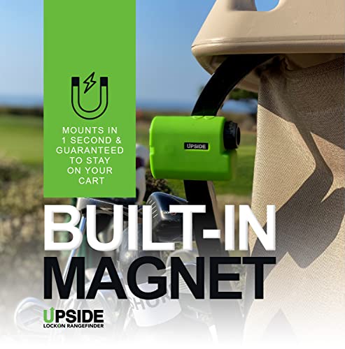 Upside Golf Magnetic RangeFinder with Built-in LOCKON Magnet - Slope Mode & Pin Vibration with 6X Laser Magnification 1000+ Yard Precision, Professional Golf RangeFinder Accessories
