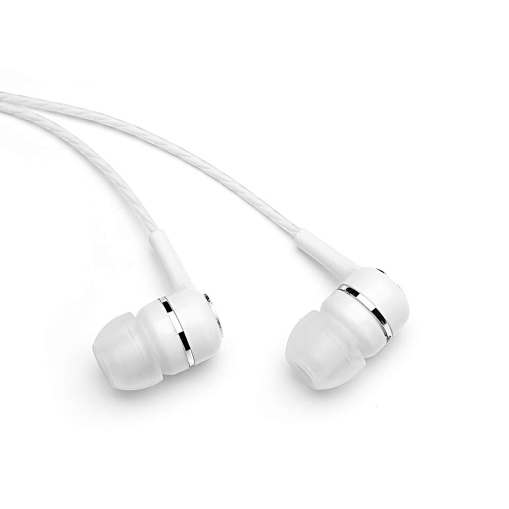 WooAwesome 5-Packs Wired Earbuds, in-Ear Headphones with Built-in Microphone and Remote, White