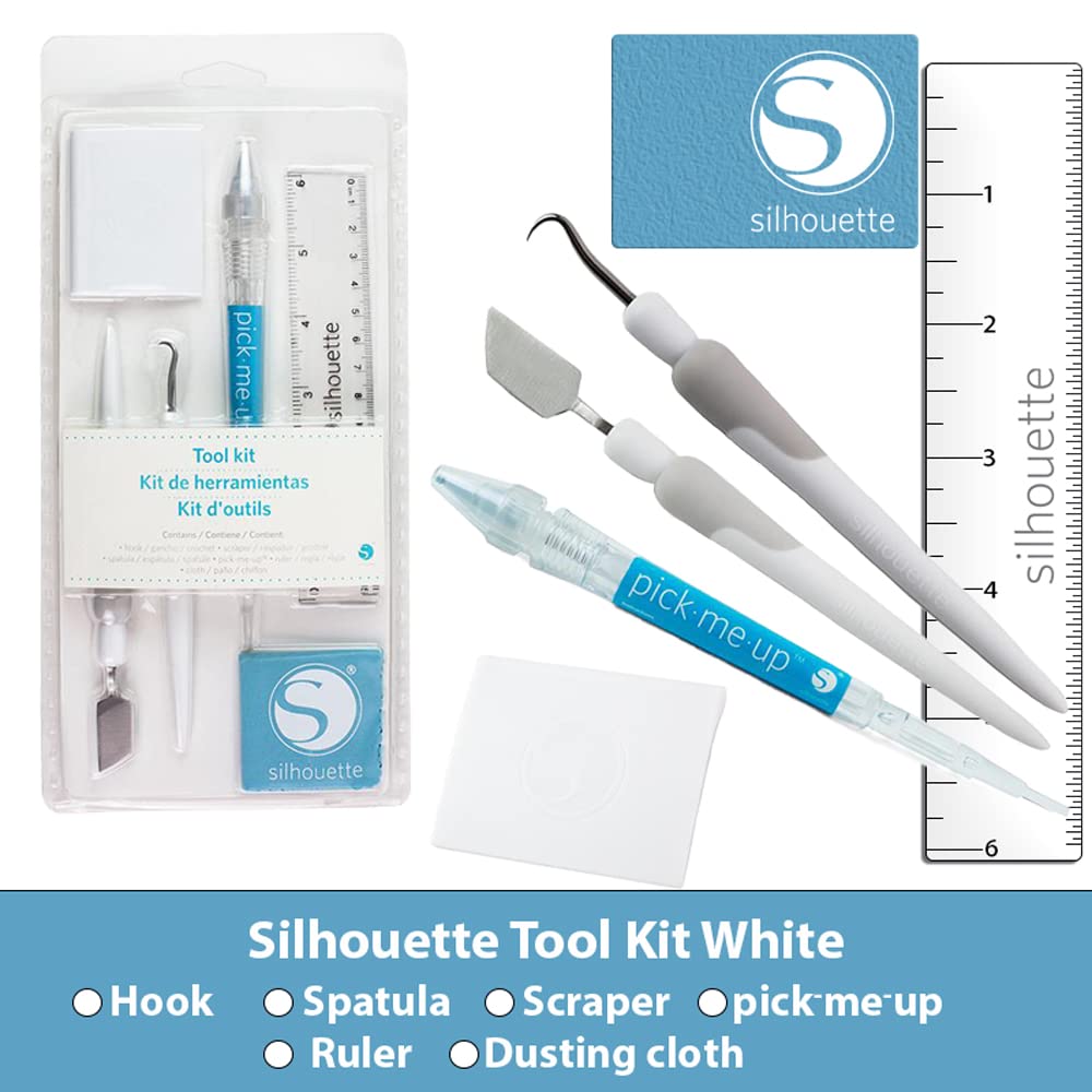Silhouette Cameo 4 Vinyl Bundle 10 Sheets of Vinyl, Hook, Scraper, Transfer Tape, 20 Designs, AutoBlade, PixScan, 12β Cutting mat, Silhouette Handbook - Black Edition