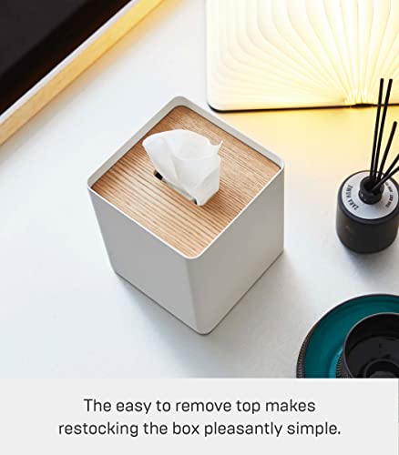 Yamazaki Home Box Cover Steel | Tissue Case, One Size, Ash
