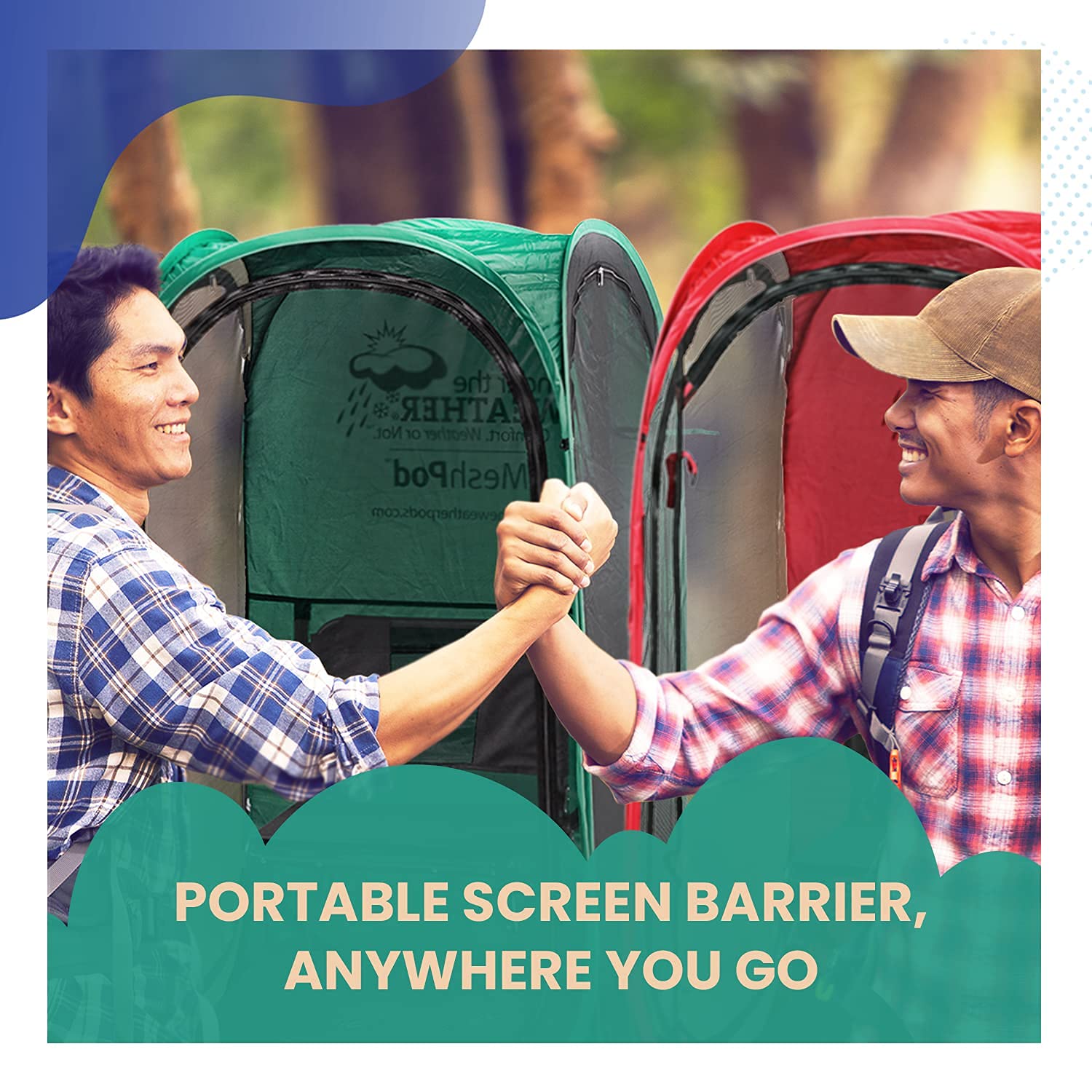 The Original – WeatherPod 1-Person Bug-Screen Pod – Pop-Up 1-Person Mosquito Screen Tent Made with Fine Gauge, No-See-Um Proof Mesh - Black