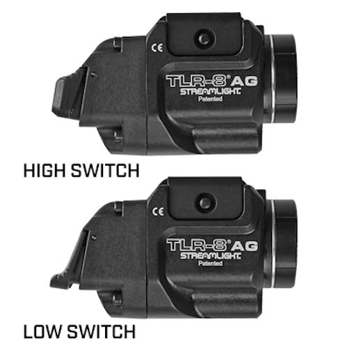 Streamlight 69434 TLR-8A G Flex 500-Lumen Low Profile Pistol Light with Integrated Green Aiming Laser for Select Handguns, Includes Rear Switches, Mounting Kit, and Keys, Black