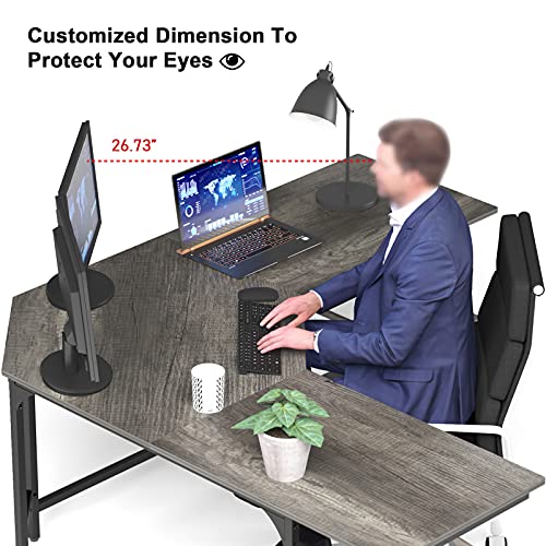 Teraves Modern L Shaped Desk with Shelves,54.21" Computer Desk/Gaming Desk for Home Office,Corner Desk with Large Desktop (Black Oak+Black Frame, Small+4 Tier Shelves)