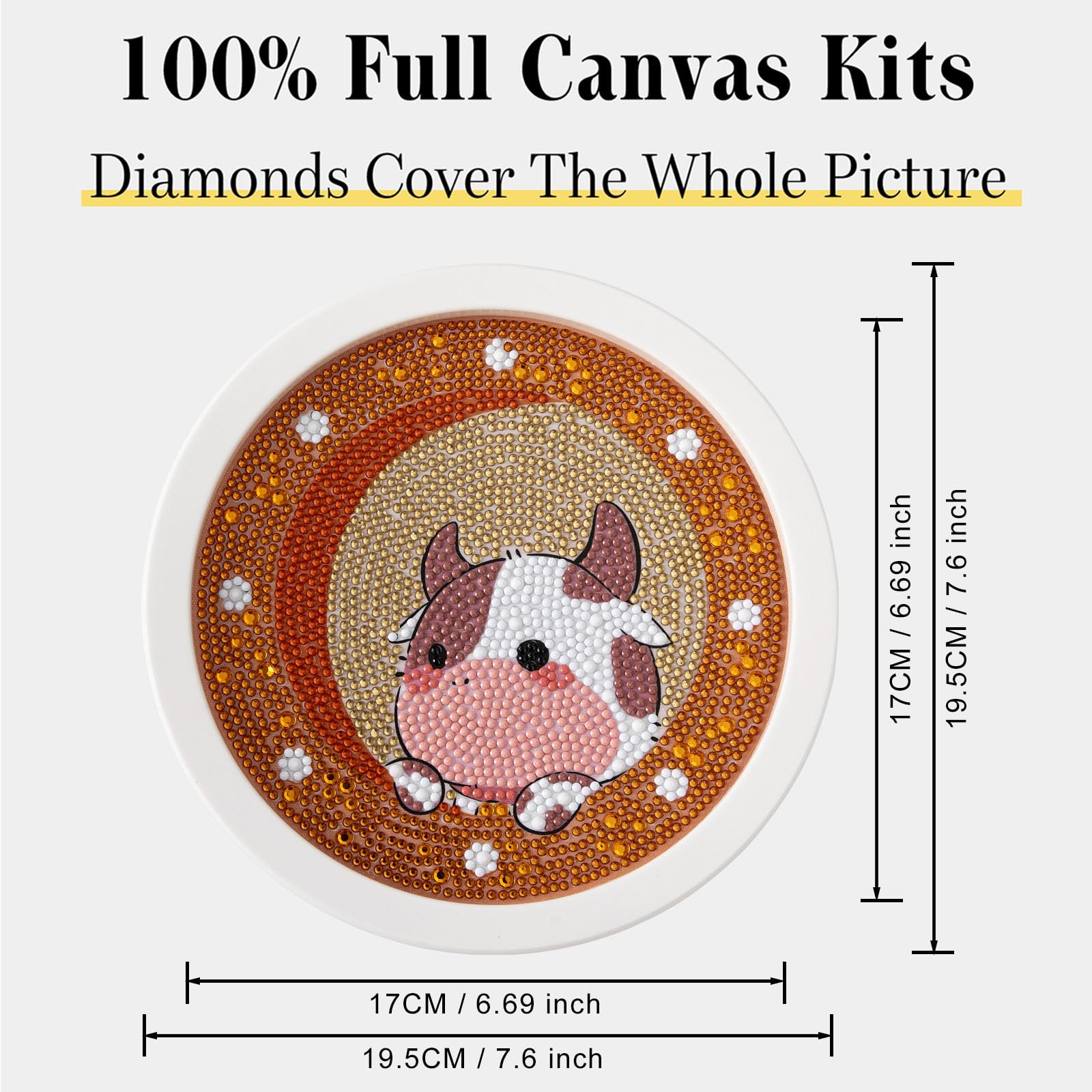 TINMI ARTS Kids' Paint by Number Kits-Ox 5D Diamond Dotz Kits ,Diamond Painting for Kids 6-8, Frame Kit Set for Beginners, Crafts for Kids Age 4-6, 6-8, 8-12