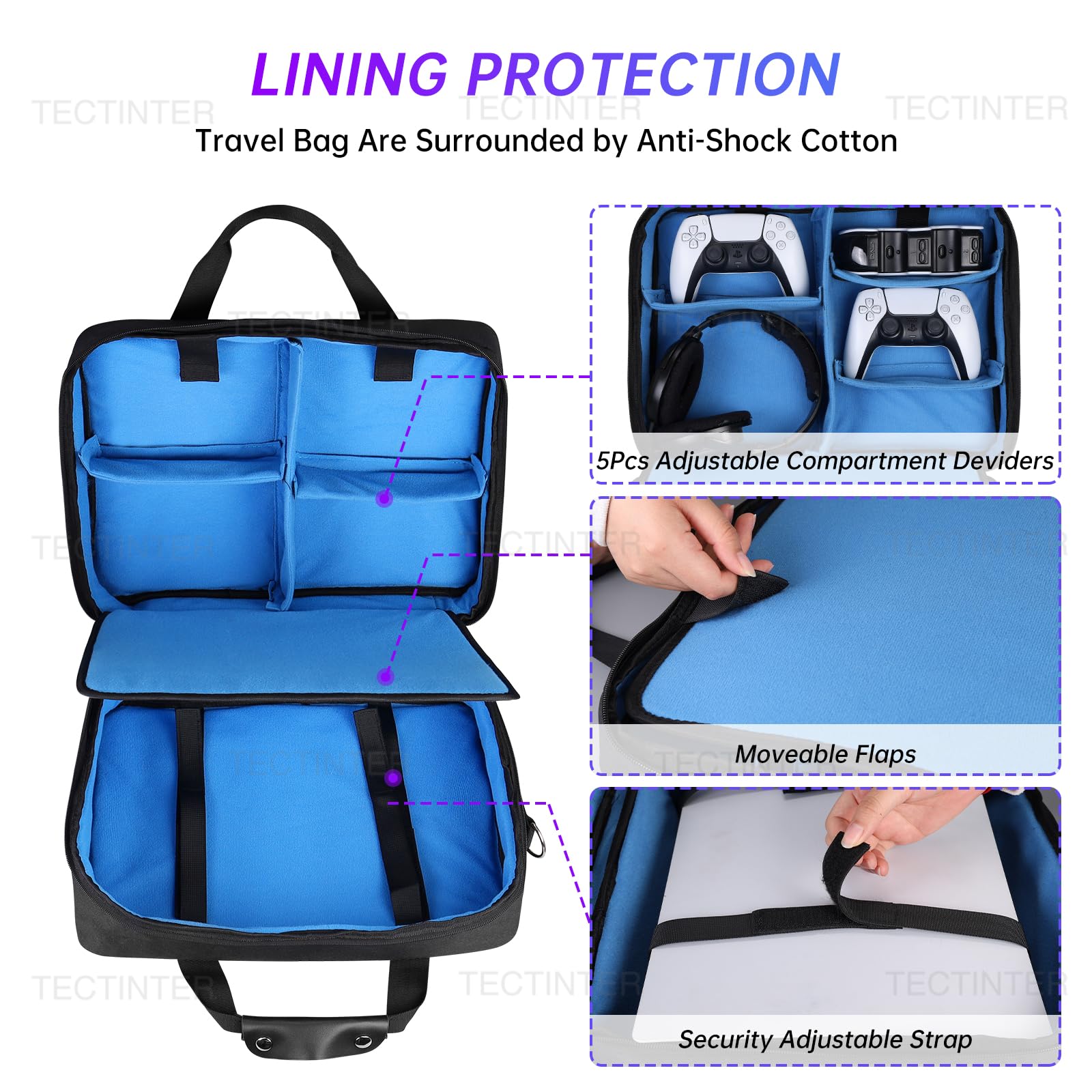 TECTINTER Carrying Case For PS5 PS4 (PS4 Case)