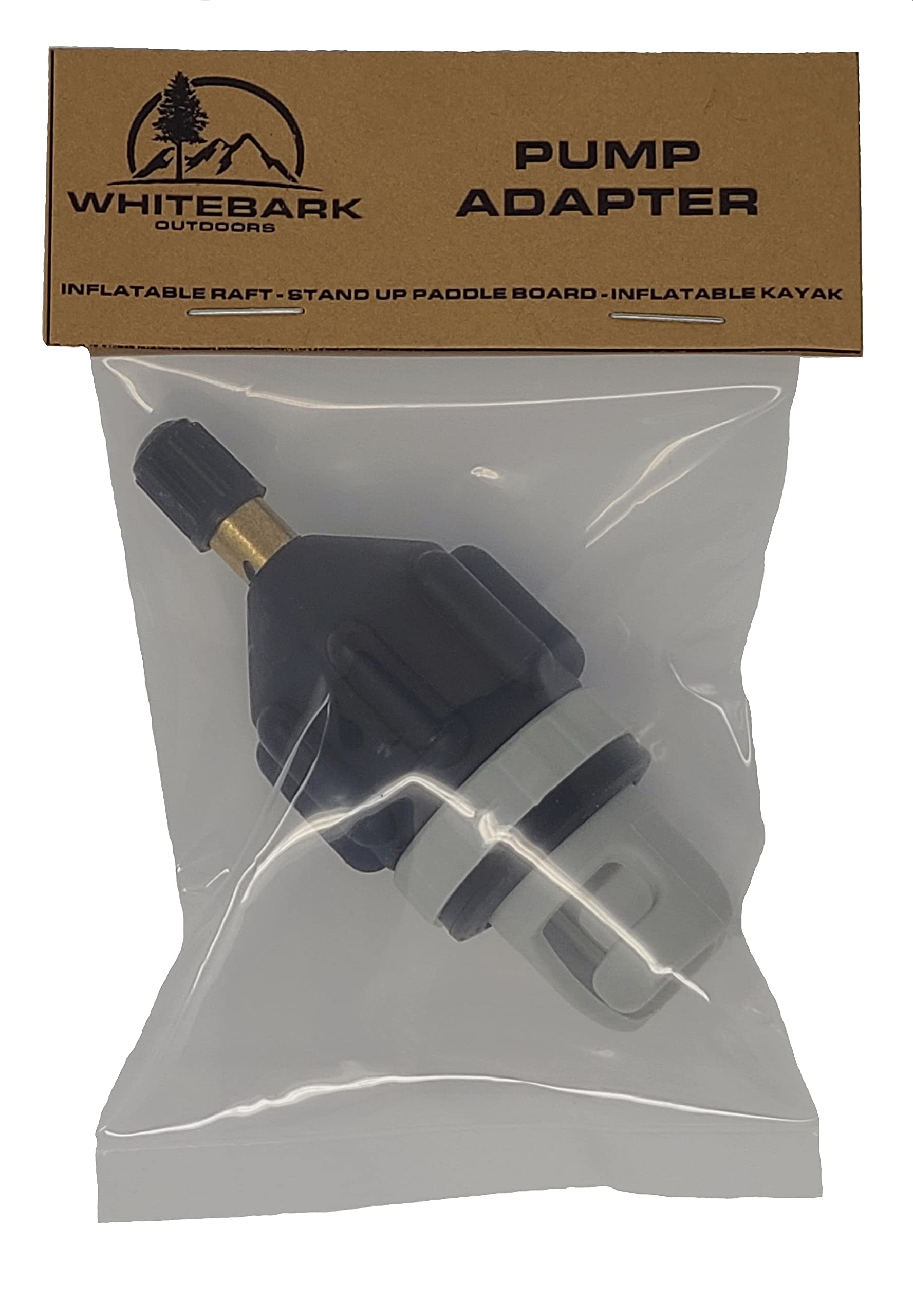 WHITEBARK Outdoors Inflatable Boat SUP Pump Adaptor with Standard Conventional Air Valve Attachment for Fast Inflation. SUP, Inflatable Raft, Inflatable Kayak