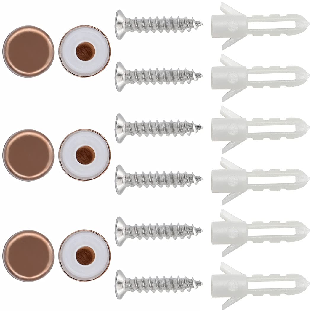 zoohot Wine Glass Rack - Under Cabinet Stemware Wine Glass Holder Glasses Storage Hanger Metal Organizer for Bar Kitchen Red Copper (3 Rows, 1 Pack)