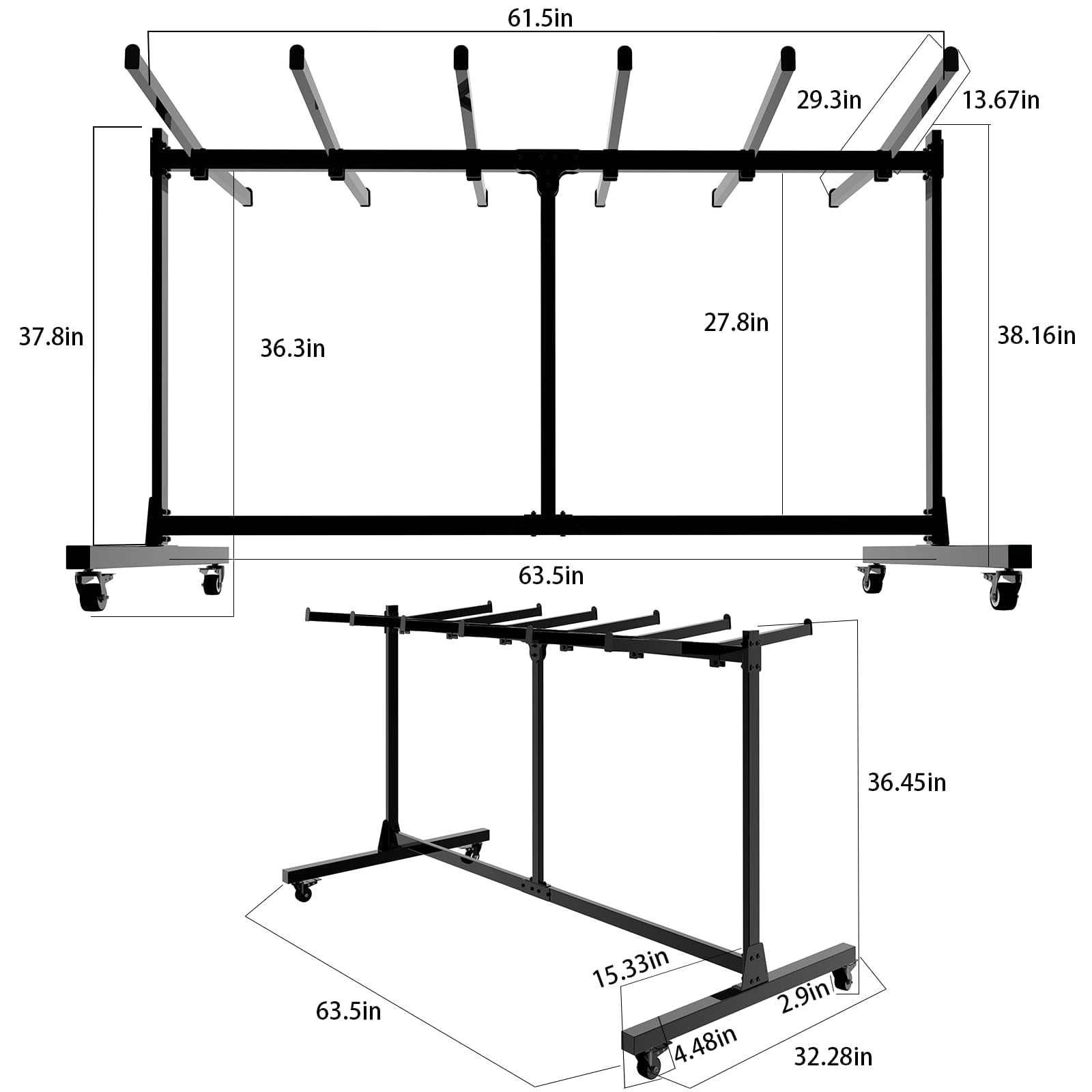 Single Layer Folding Table and Chair Cart, Mob