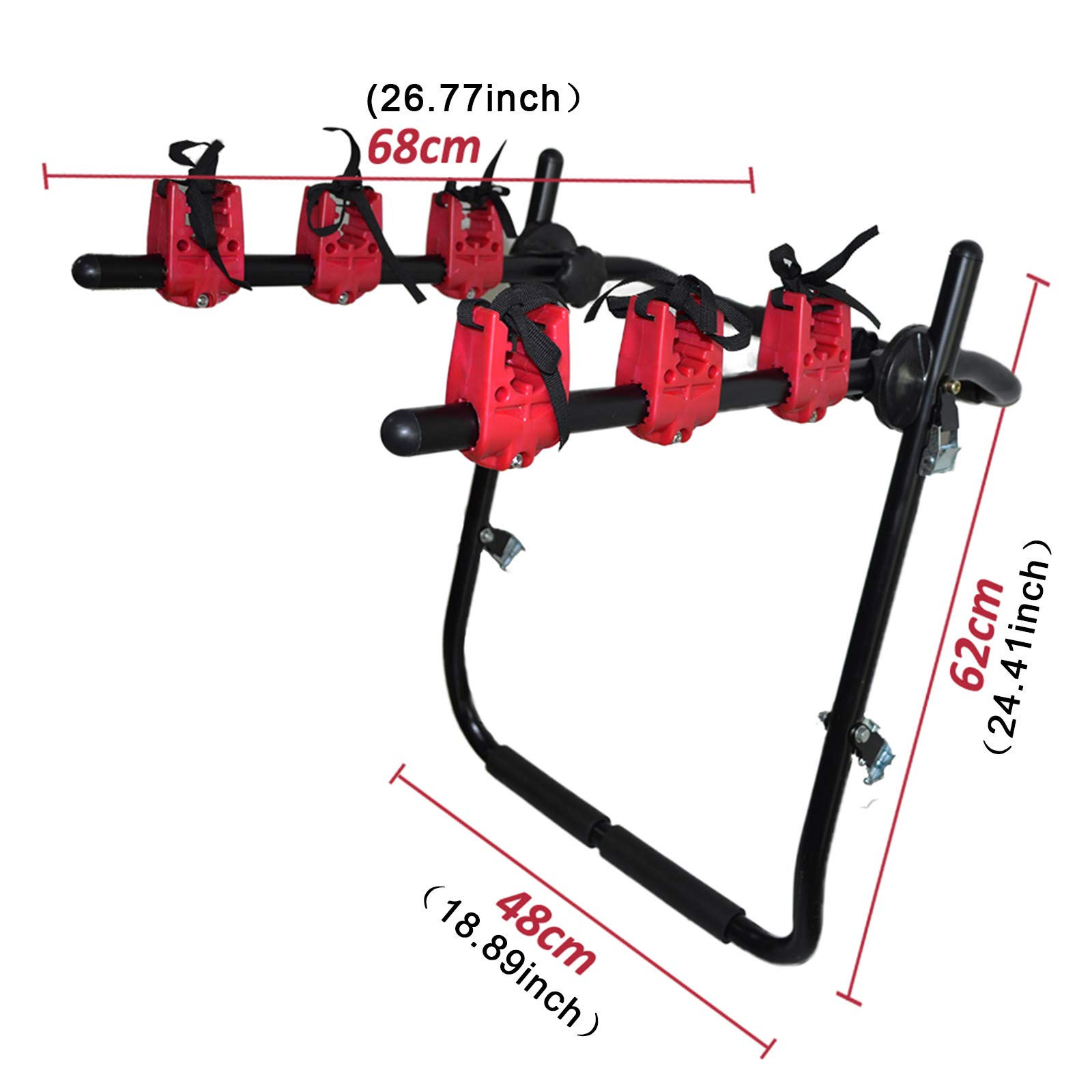 WUPYI 3-Bike Bicycle Rack,Portable Foldable Bike Rack Hitch Mount Carrier Car SUV Truck