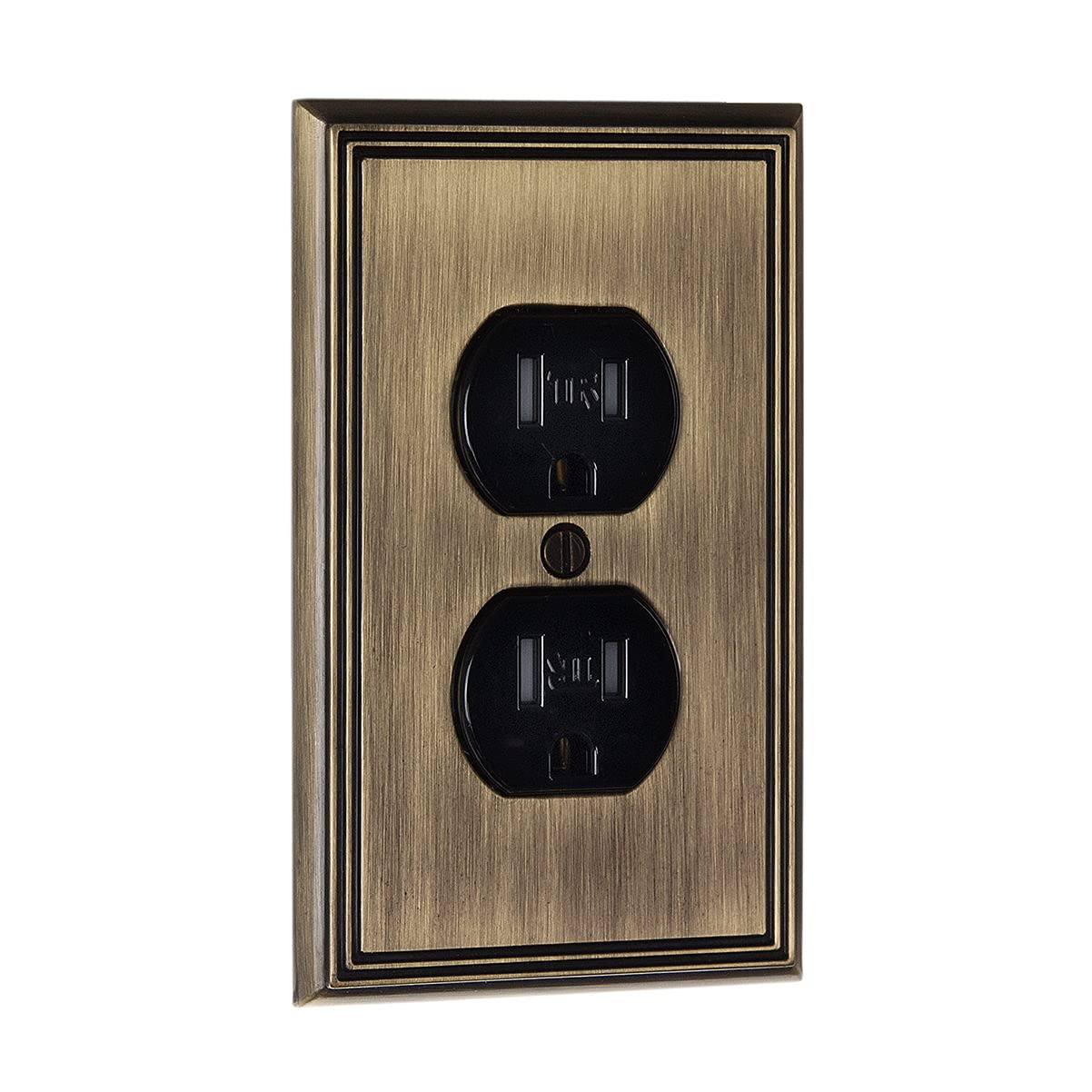 Richelieu Hardware BP852195 Contemporary 1-Gang Duplex Outlet Wall Plate, Brushed Nickel