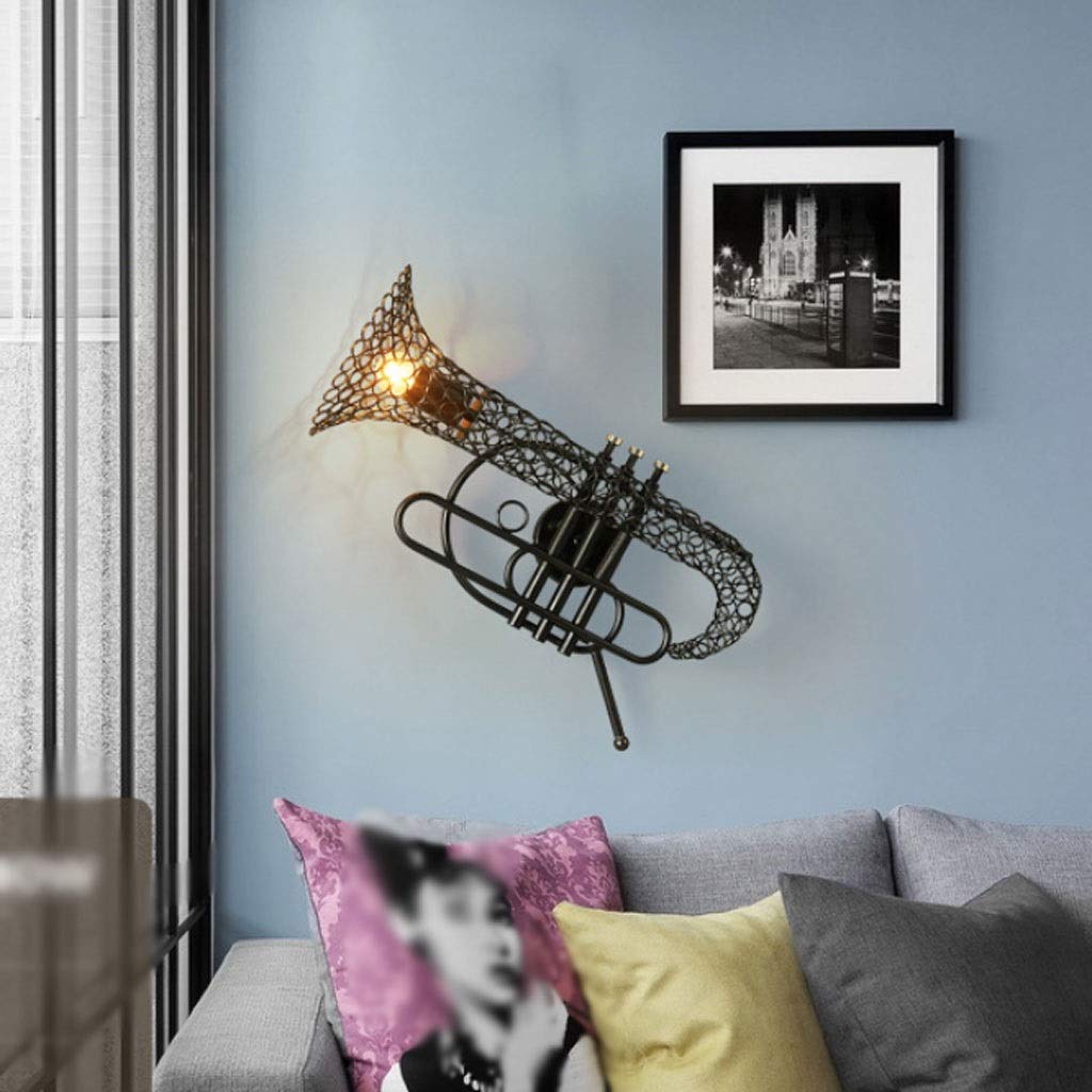 Wall Lamps/Sconces Sax Iron Wall Lamp Bar Cafe Industrial Style Restaurant Aisle Retro Wall Lamp Gift Gift Creative Custom Holiday Decoration Modern Wall Light
