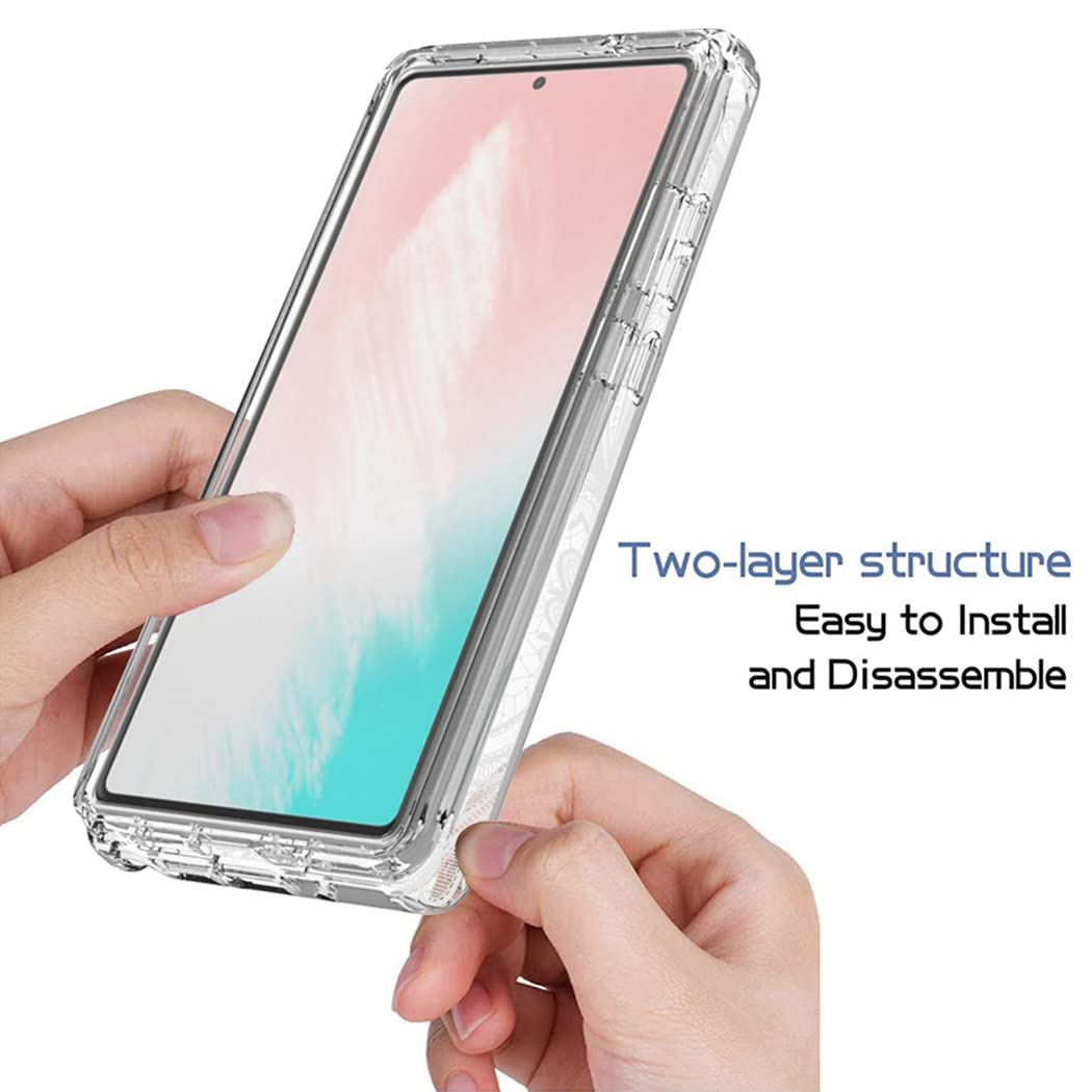 Tothedu Phone Case for Galaxy Note 20 5G/Samsung Note 20 SM-N981U Case with Tempered-Glass Screen Protector, Clear Floral Pattern Full Body Protective Cover Cases for Samsung Galaxy Note20 5G (Flower)