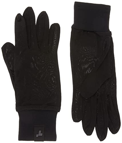 Terramar Adult Thermasilk Liner Winter Gloves for Men and Women Skiing, Hikking, Cold Weather Activities, Black, Small