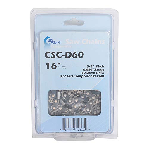 UpStart Components 6-Pack 16-Inch Chainsaw Chain Replacement for Husqvarna SS77 - (16", 3/8".050", 60 Drive Links)