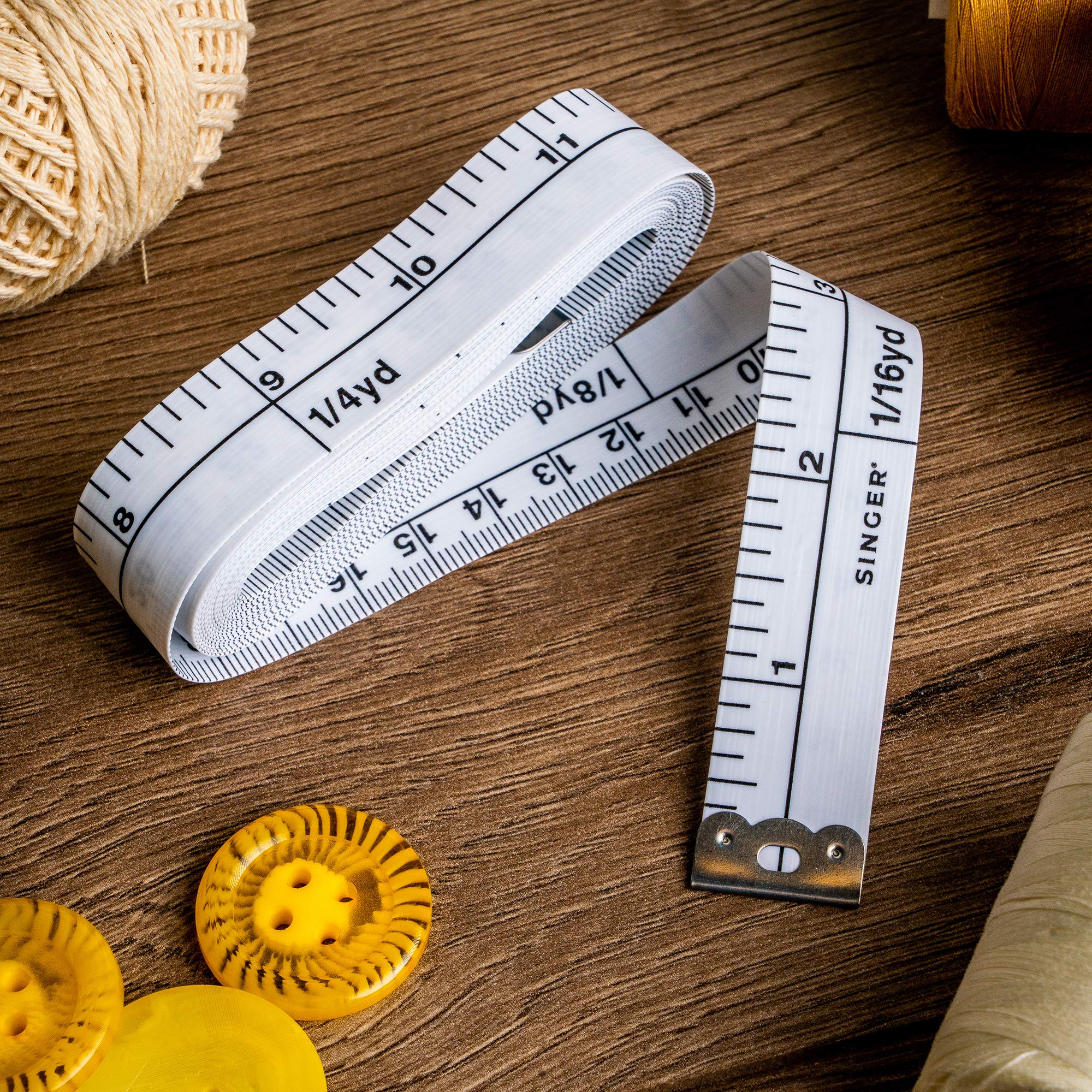 SINGER Extra-Long Tape Measure, 144-inch Measuring Tape for Sewing - Inches, Yards, and Centimeters - Set of 3