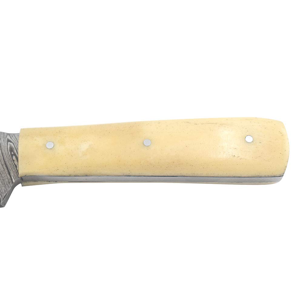 Wild Turkey Handmade Damascus Collection Fixed Blade Hunting Knife w/Leather Sheath (1833B)
