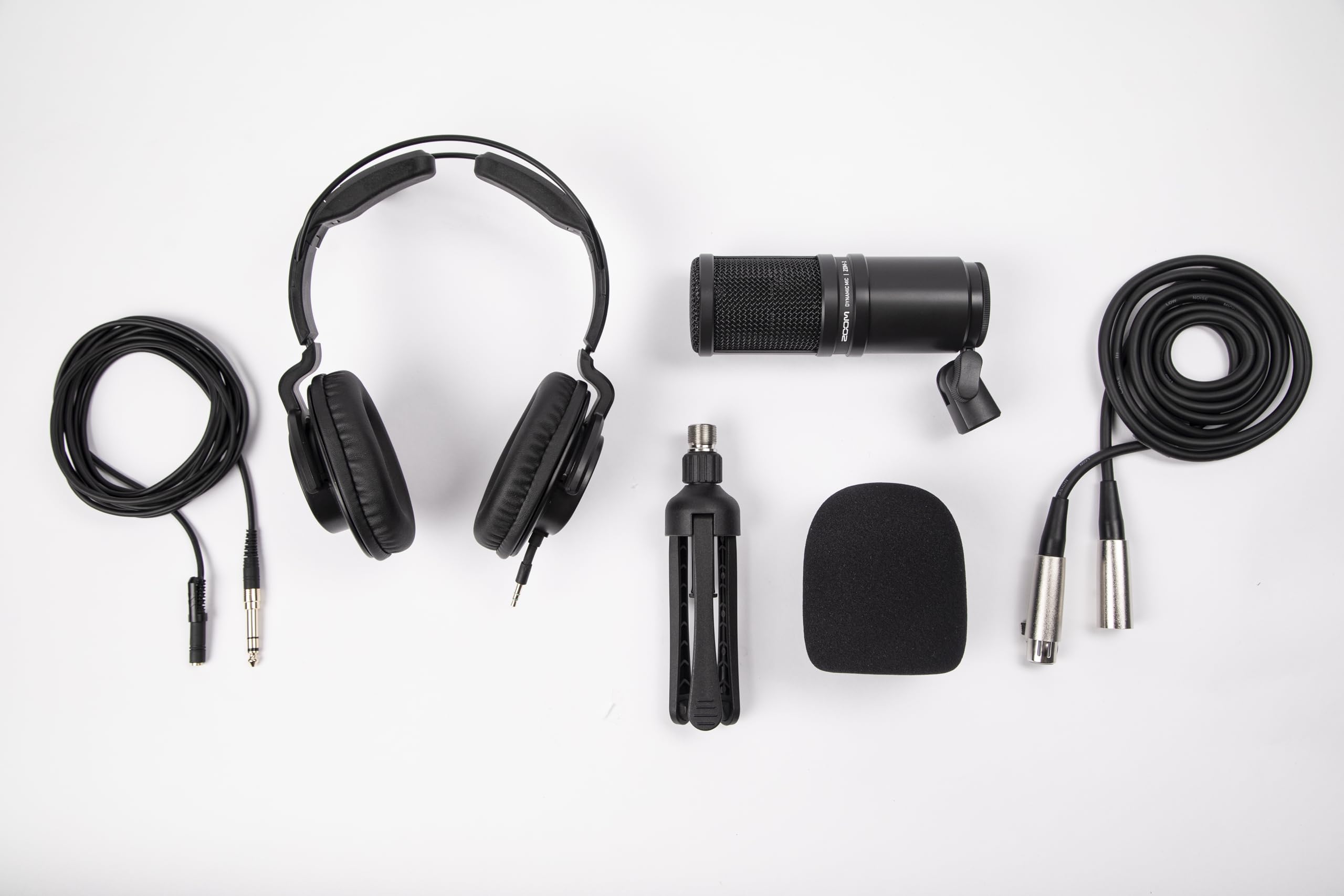 Zoom ZDM-1 Podcast Mic Pack, Podcast Dynamic Microphone, ZHP-1 Headphones, TPS-4 Tripod, Windscreen, 2-Meter XLR Cable, for Recording & Streaming Podcasts