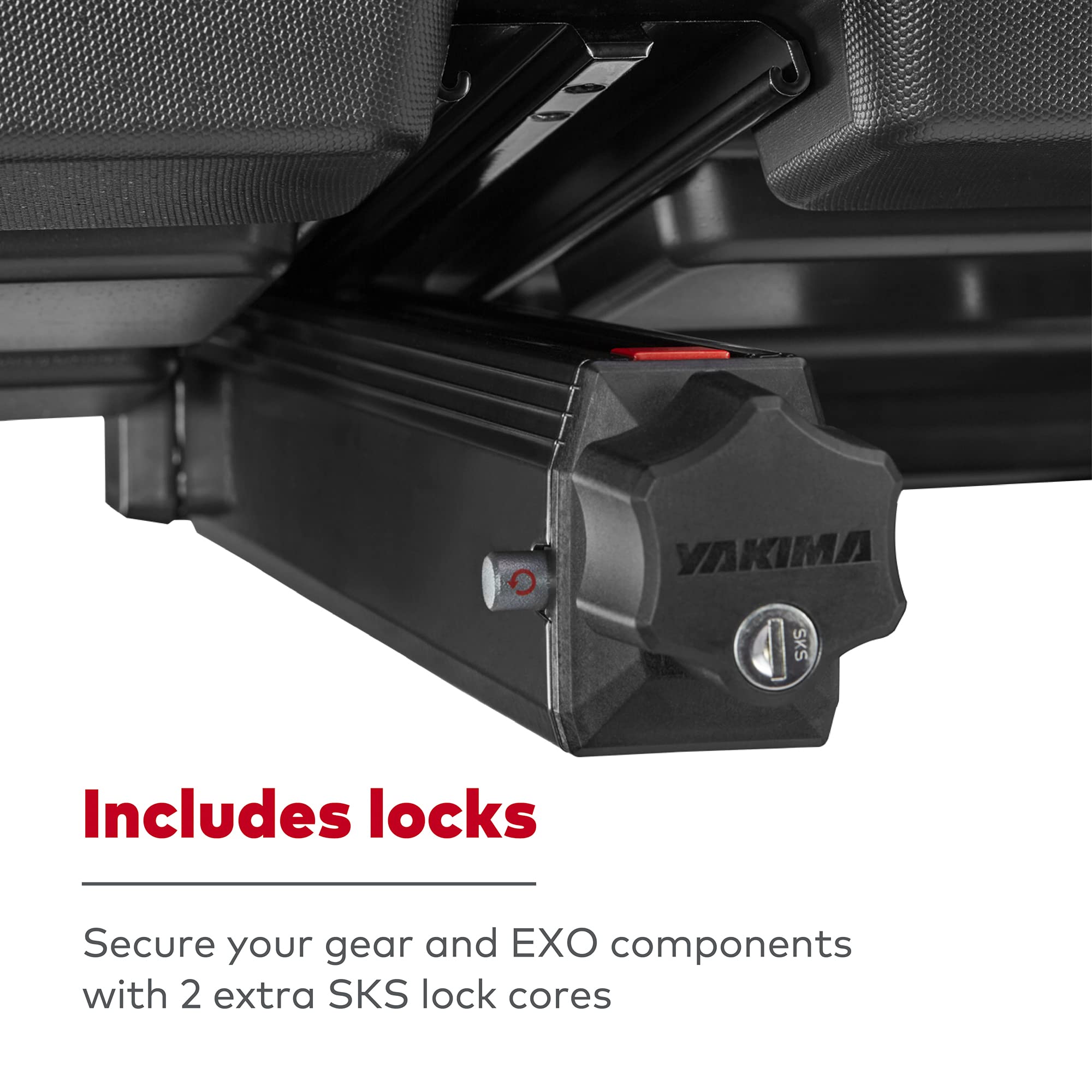 Yakima EXO SwingBase 2 Inch Hitch Swinging Base Rack Storage System with Accessory Arm, HitchLock, and 2 SKS Locks for EXO Accessories, Black