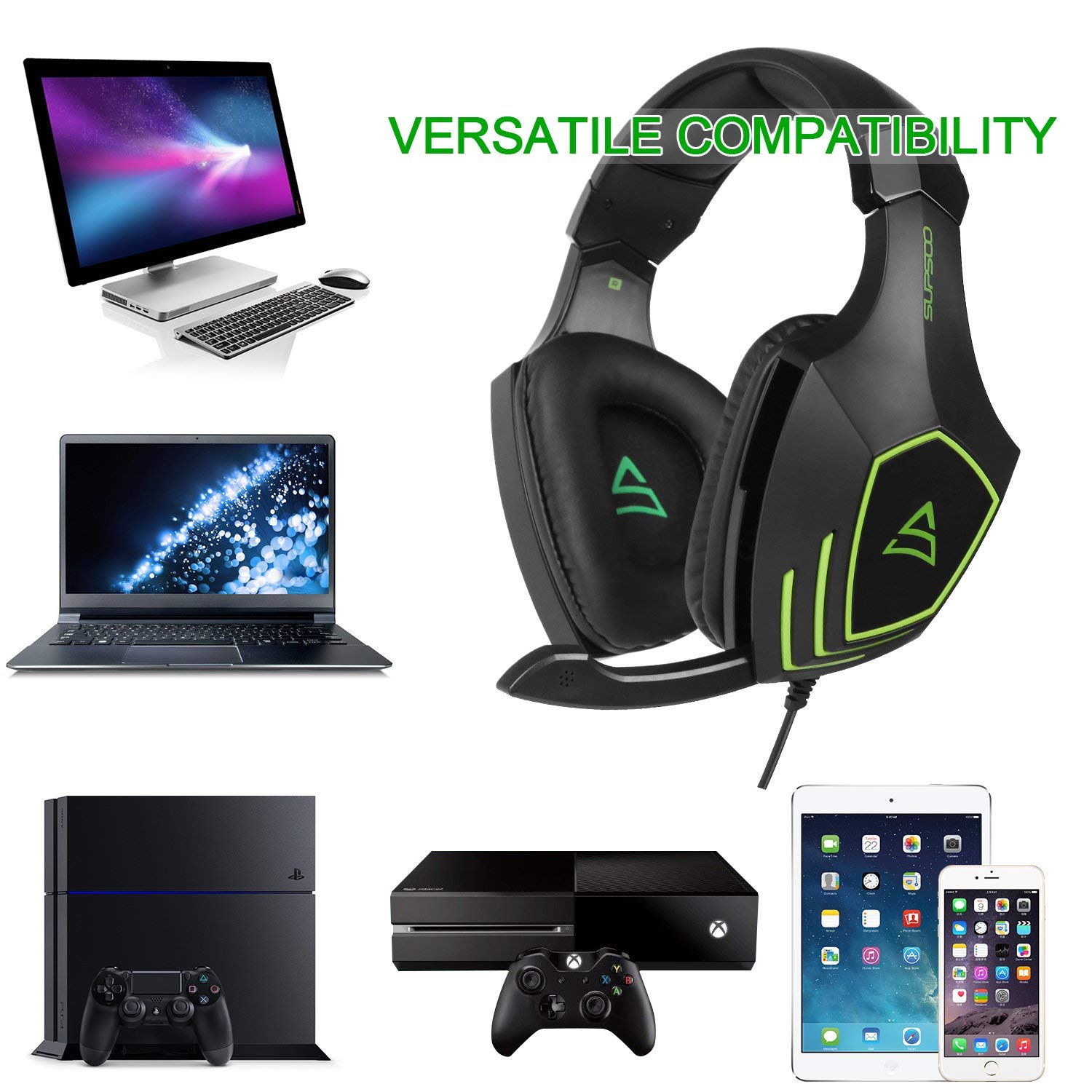 SUPSOO G820 Gaming Headset with Mic for PS4 Xbox one New Noise Reduction 3.5 mm Professional Game Headsets